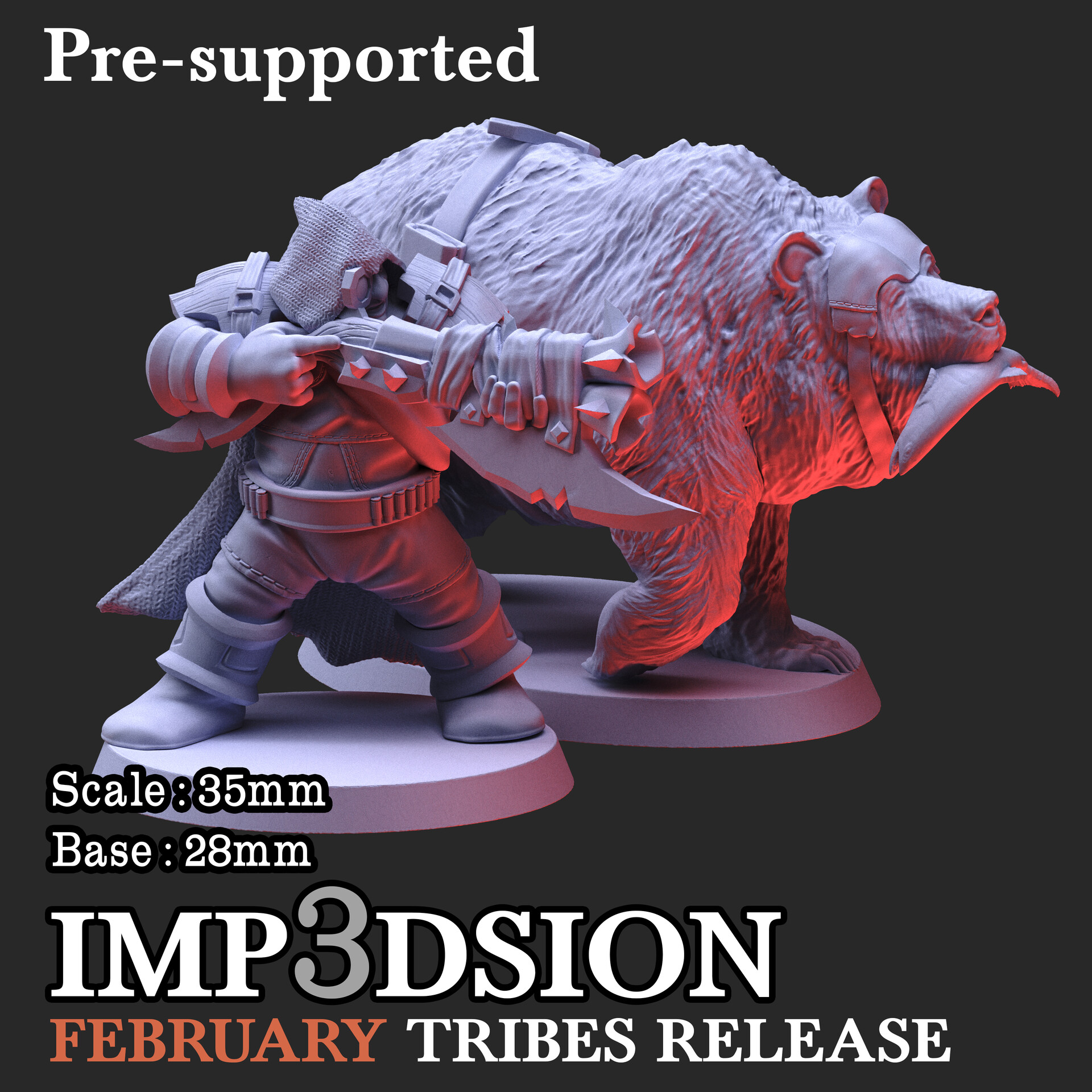 ArtStation - Hunter dwarf - STL Miniature