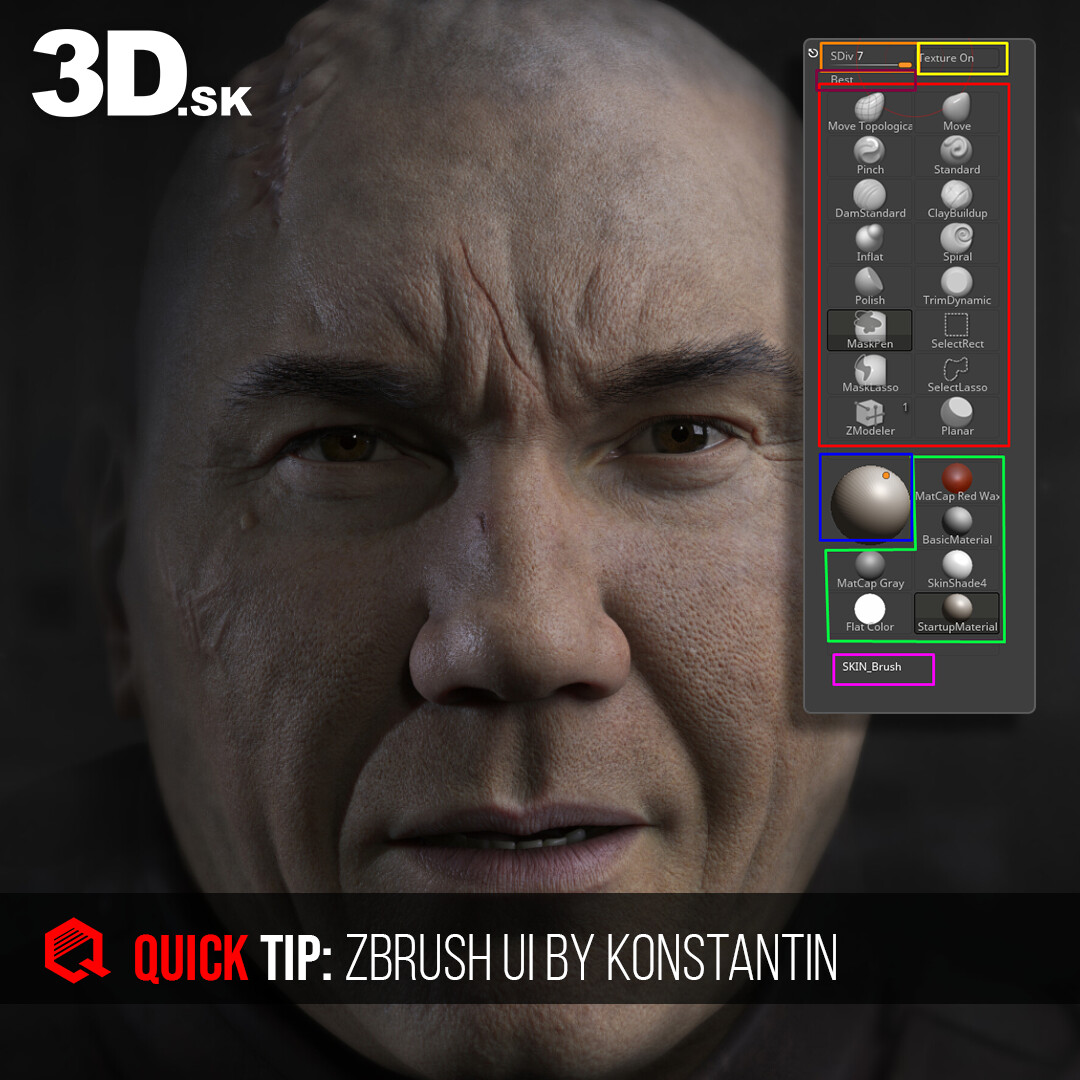 ArtStation - Speed up your sculpting with Zbrush UI