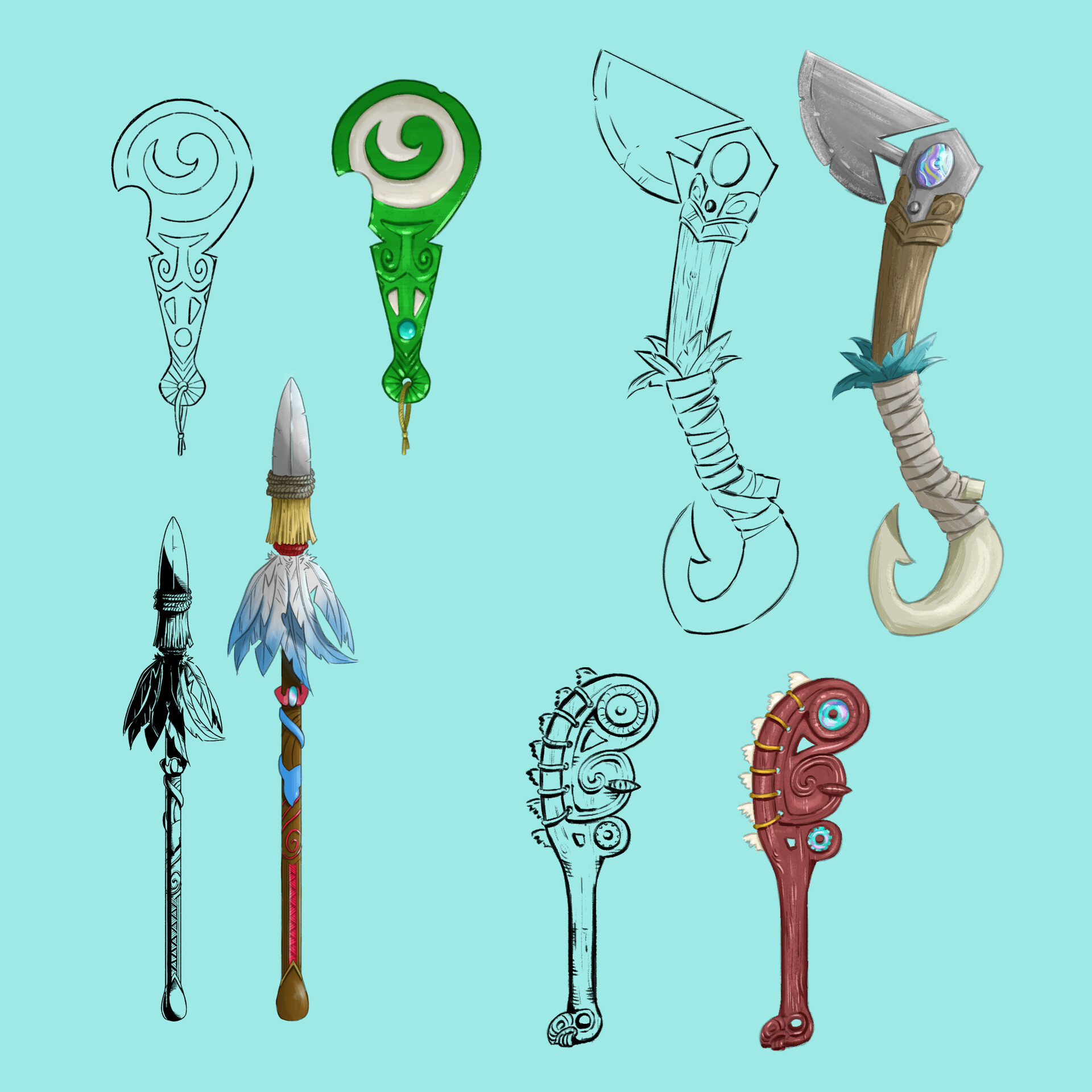 ArtStation - Maori weapons