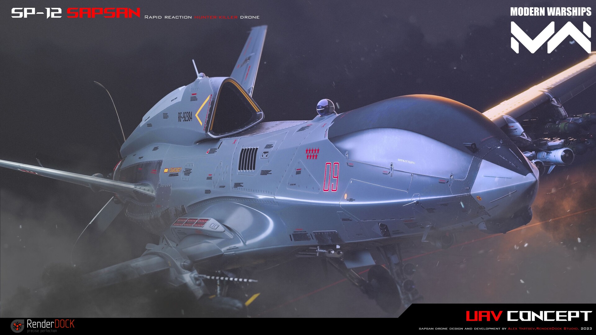 RenderDock Studio - SP-12 Sapsan attack drone (CONCEPT)
