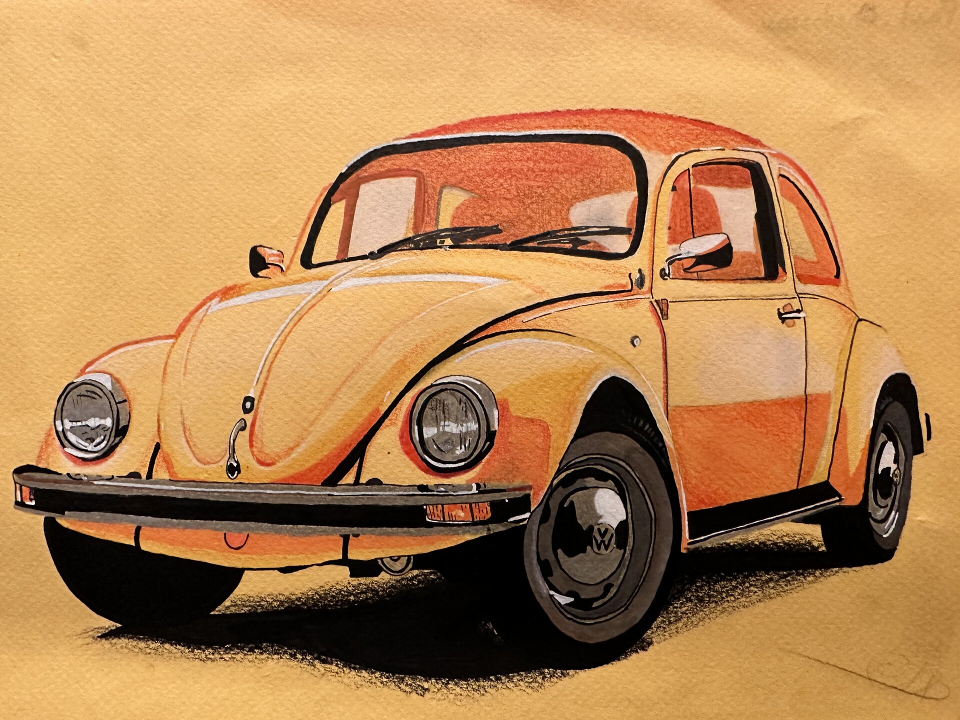 ArtStation - Beetle Volkswagen Drawing