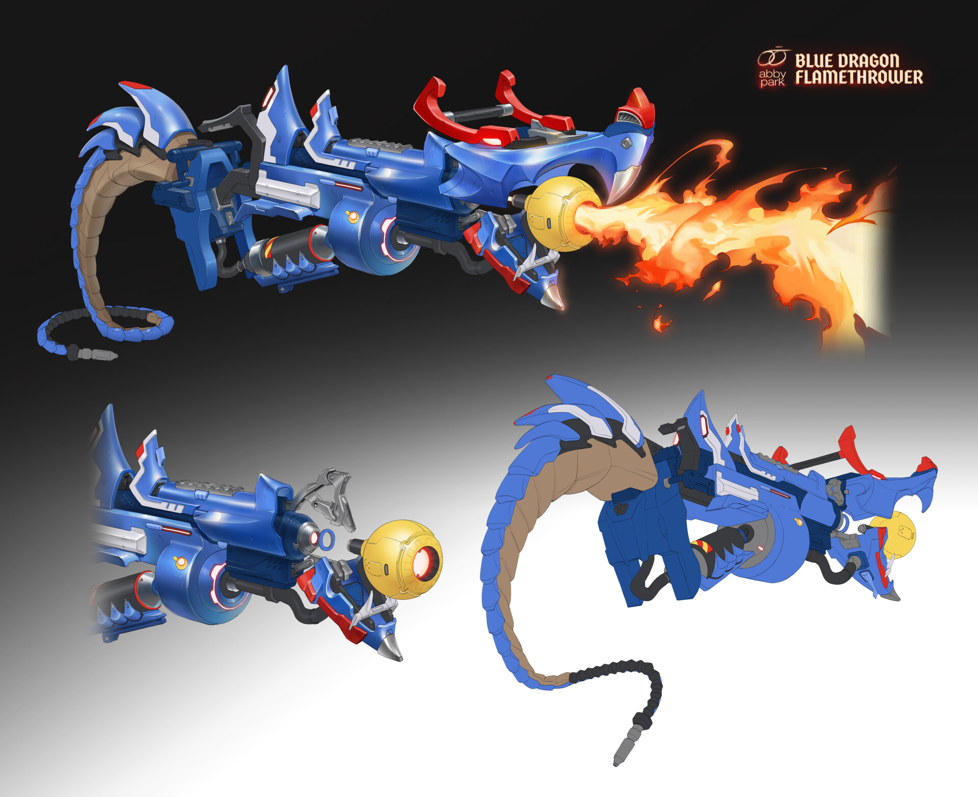 ArtStation - blue dragon flamethrower