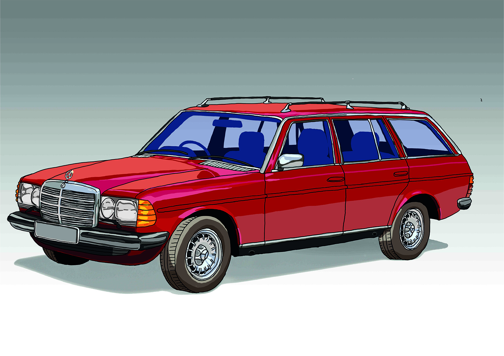 ArtStation - Mercecedes w124 digital painting