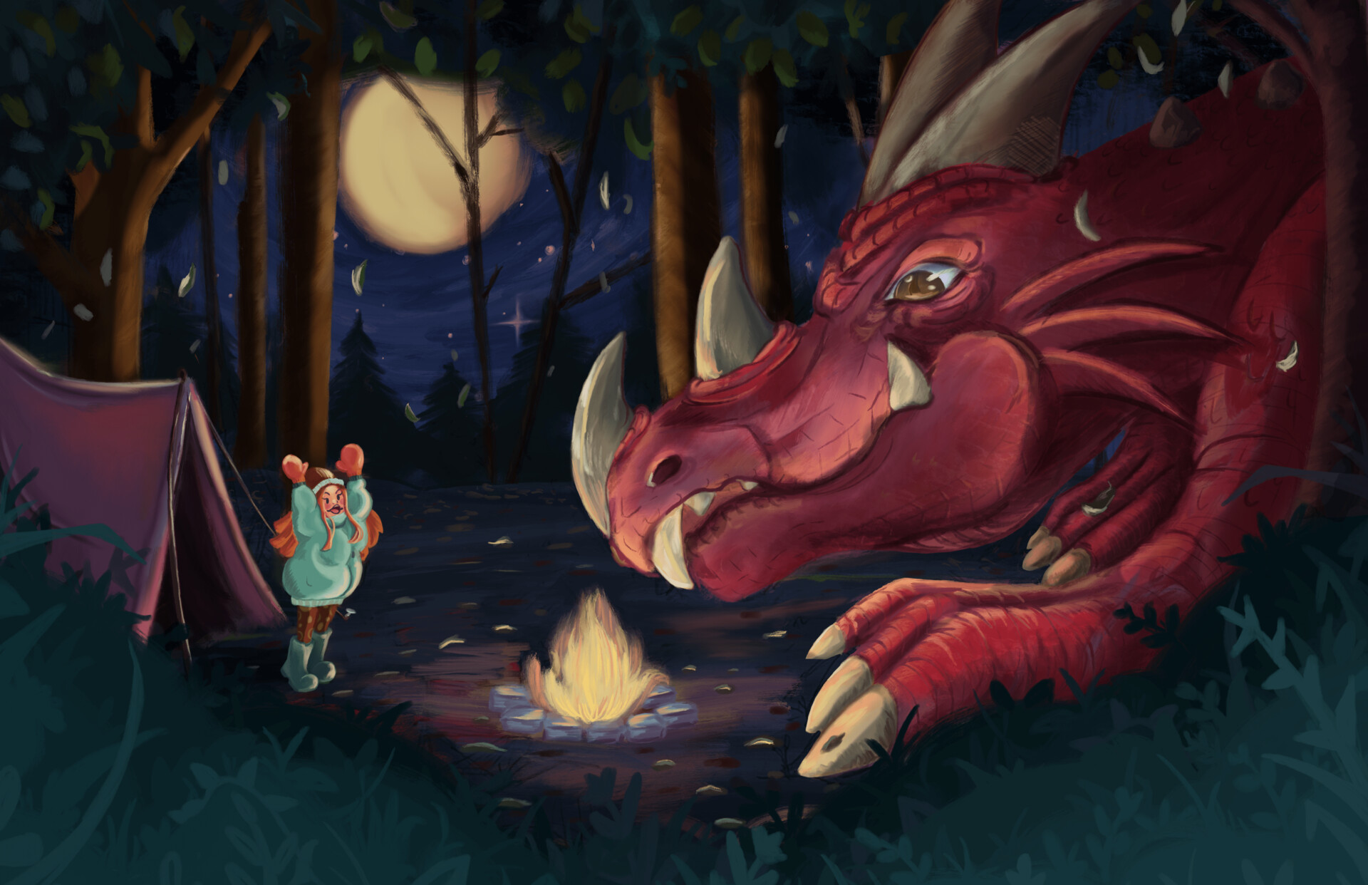 ArtStation - The Girl and the Dragon