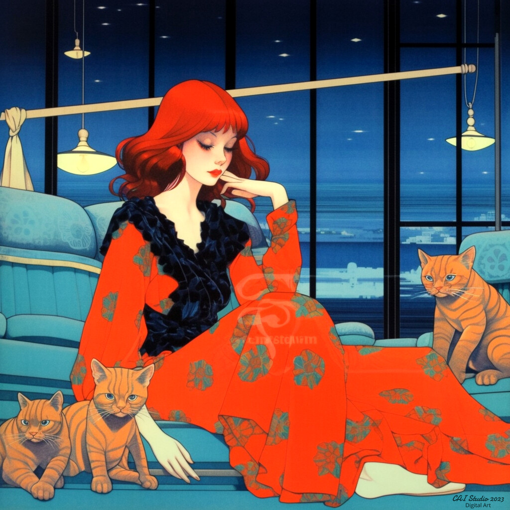 ArtStation - Women with cats