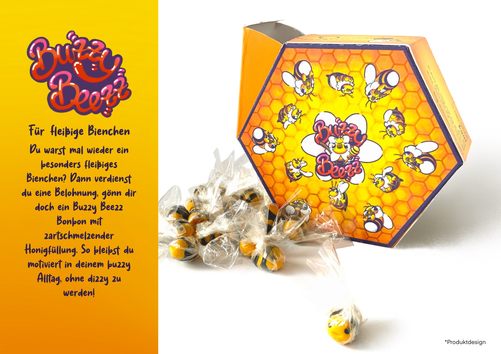 ArtStation - Buzzy Beezz Honey Candy Packaging Design