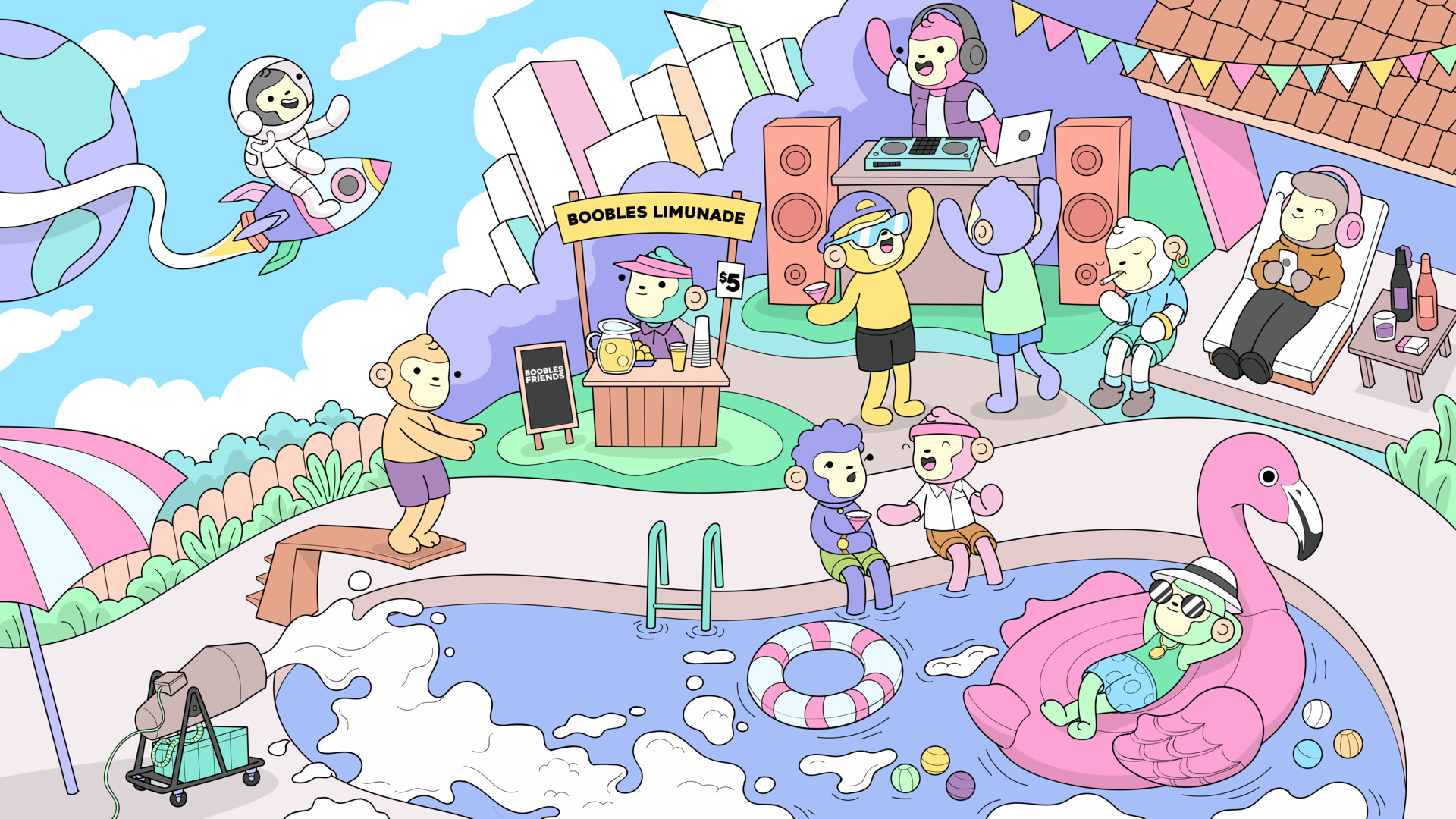 ArtStation - Boobles Party Illustration