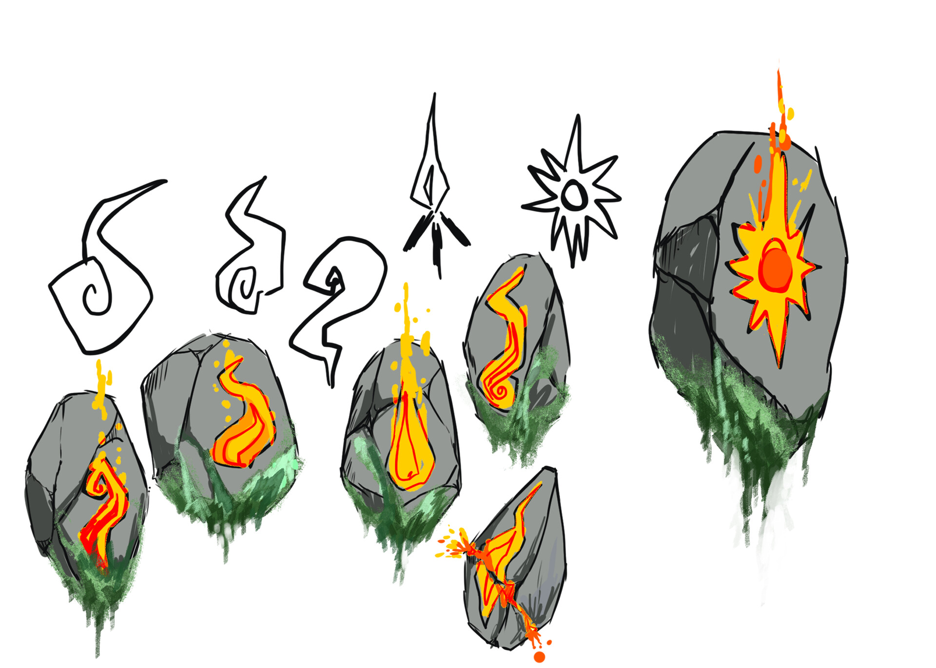 ArtStation - Fire Rune Stone Sketch