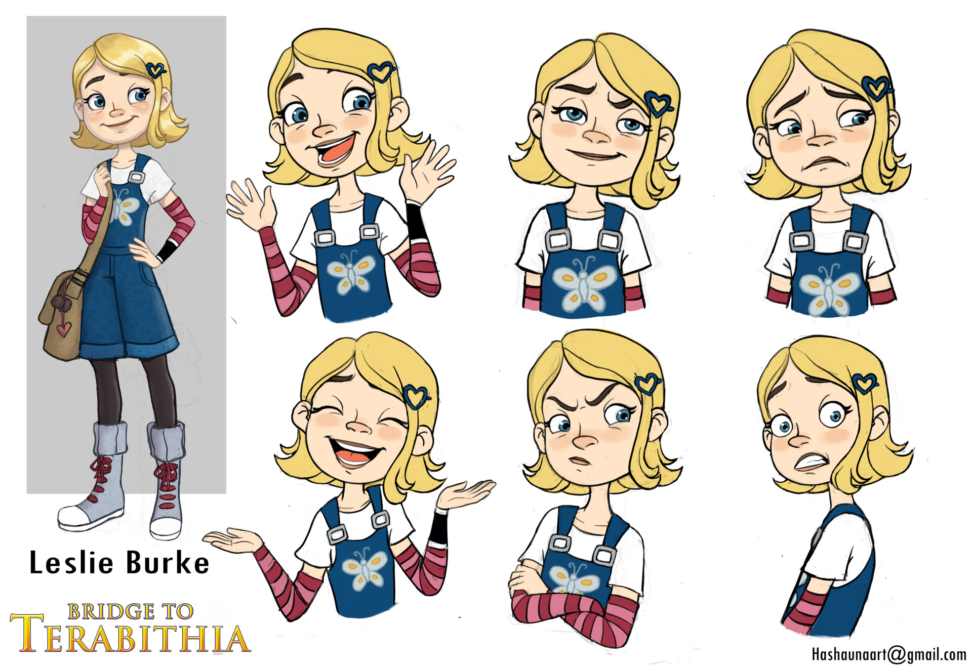 ArtStation - Bridge to Terabithia 2d reimagined Leslie character sheet