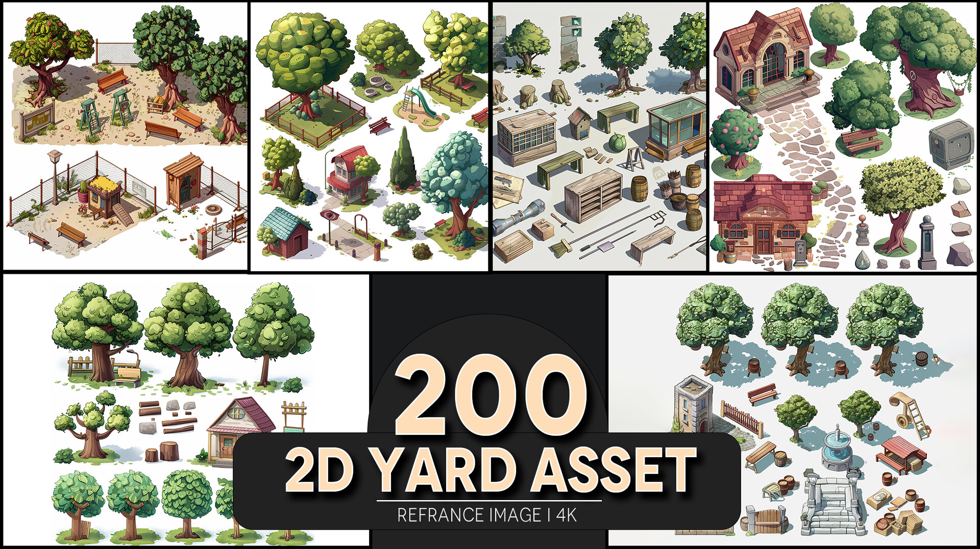 Pixel Ref - 2D Yard Asset 4K Reference/Concept Images