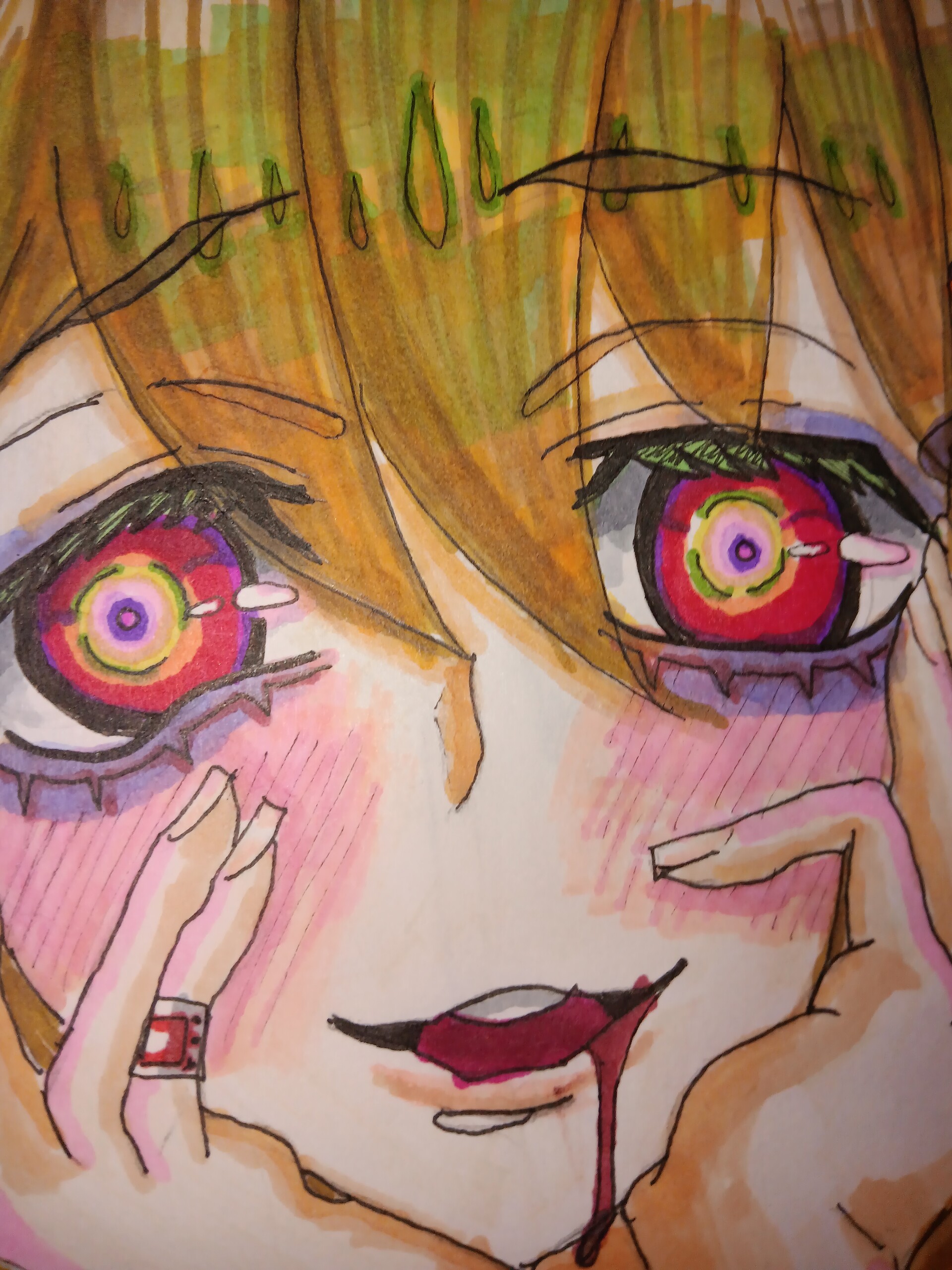 how to draw yandere eyes