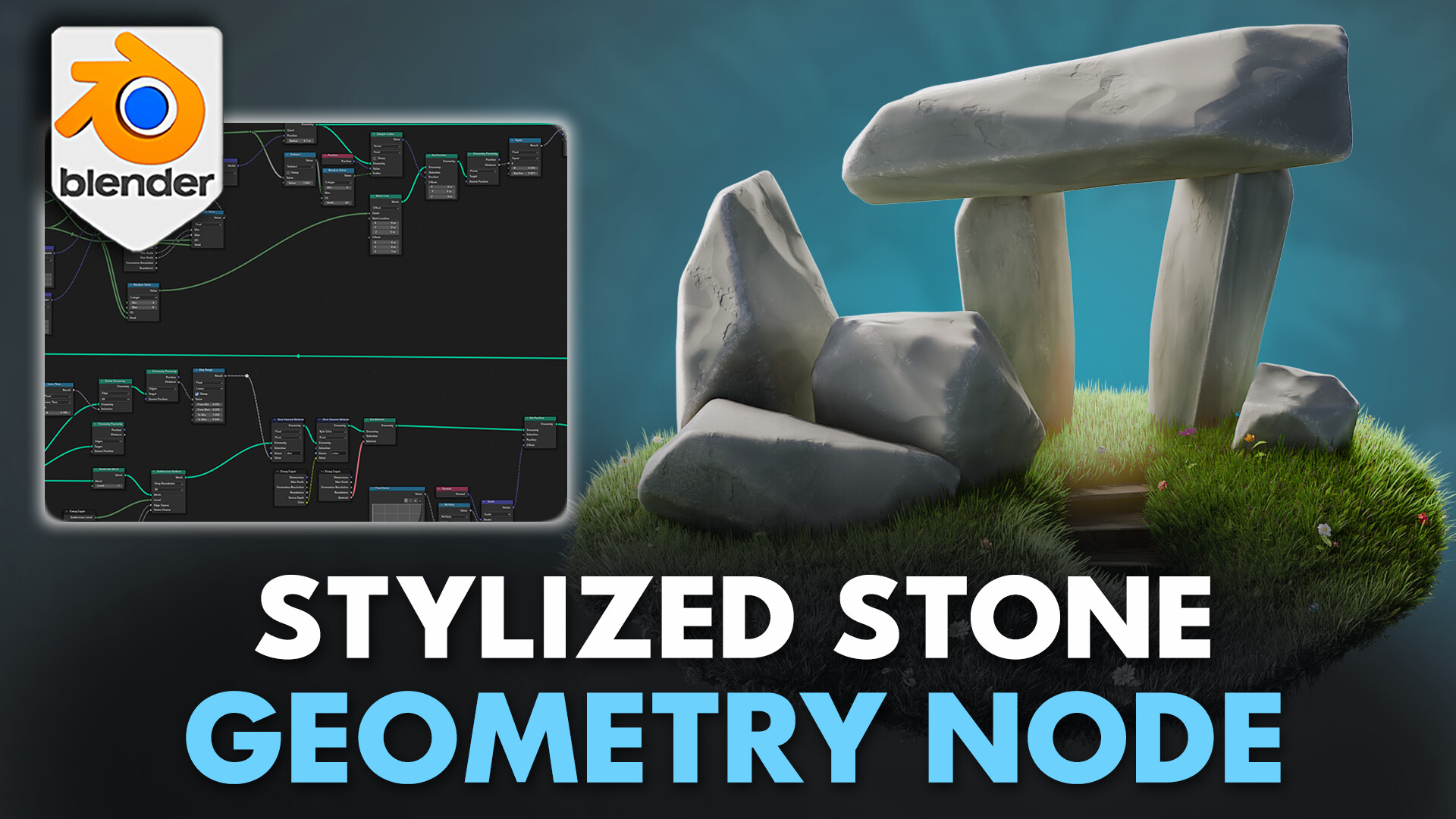 3D Tudor - Blender 4 Stylized Stone Geometry Node