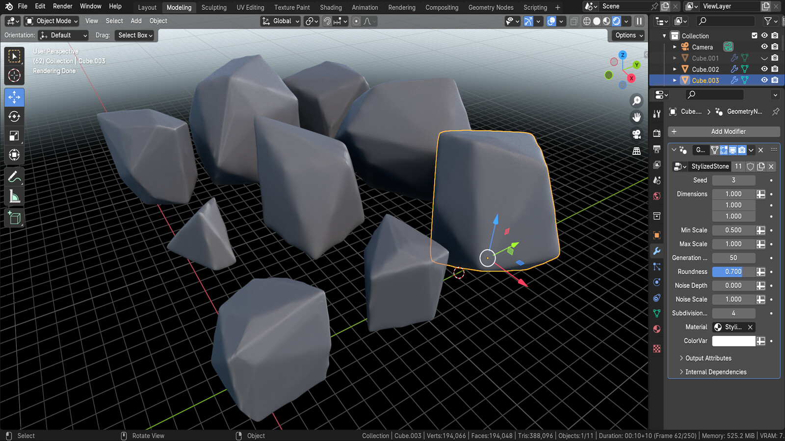 3D Tudor - Blender 4 Stylized Stone Geometry Node