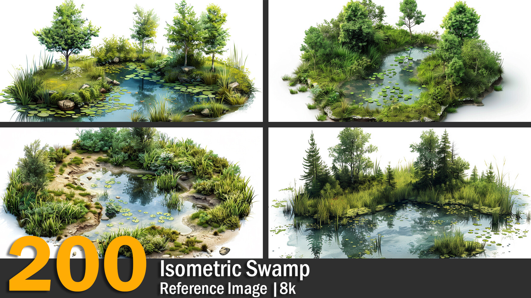 Lumière - Isometric Swamp | Reference Images | 8k