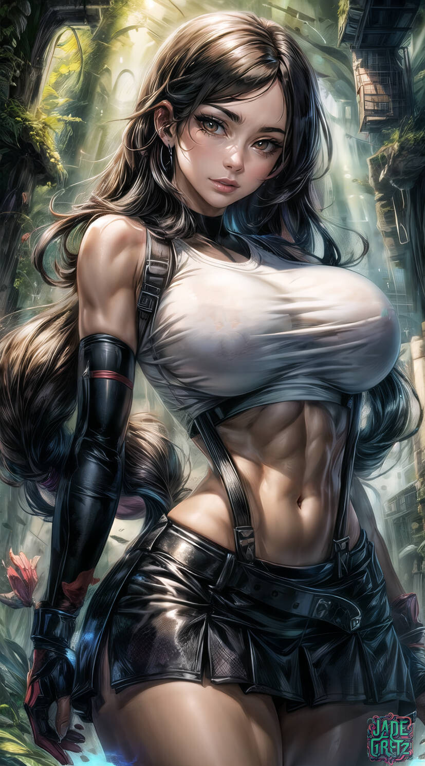 ArtStation - Digital Diva: Tifa's Enchanting Expression by Jade Gretz