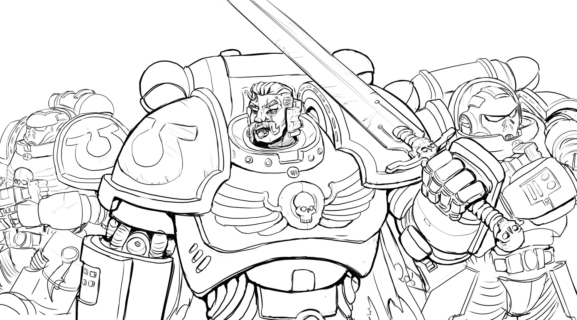 warhammer space marine coloring pages
