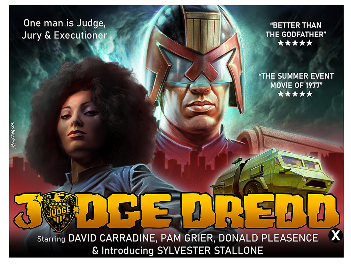ArtStation - Judge Dredd imagined as a 1970s B-Movie