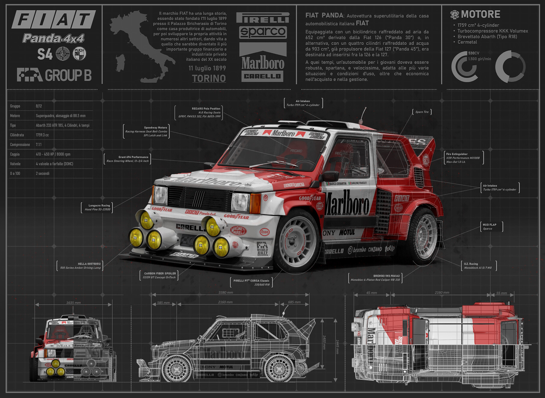 ArtStation - FIAT Panda 4x4 FIA Group B Rally