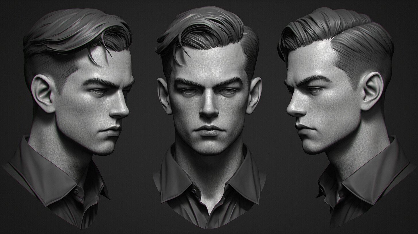 3D Head Sculpt References in 4K - Tika Art - +450 Male Head Sculpt ...