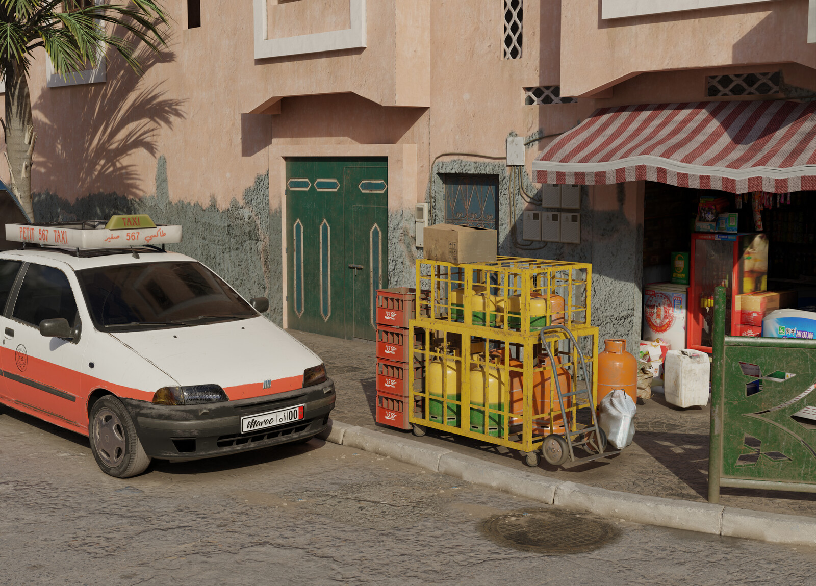 SvrMx - (Laayoune) Moroccan City Dusty Street Scene