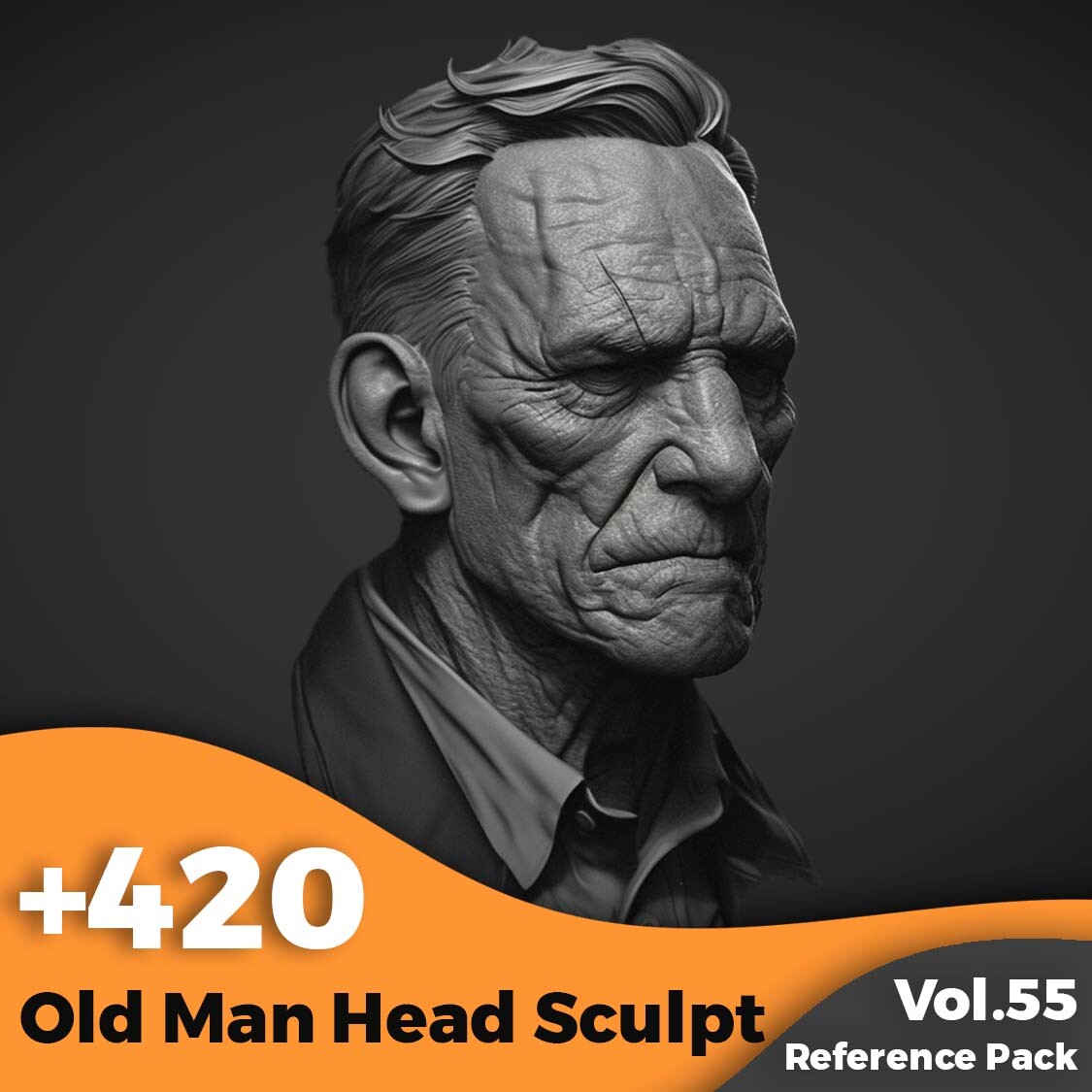3D Head Sculpt References in 4K - Tika Art - +420 Old Man Head Sculpt ...