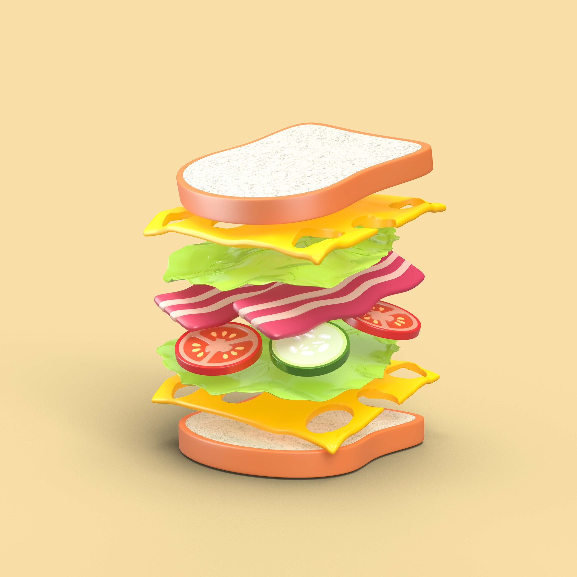 ArtStation - 3d Sandwich Icon