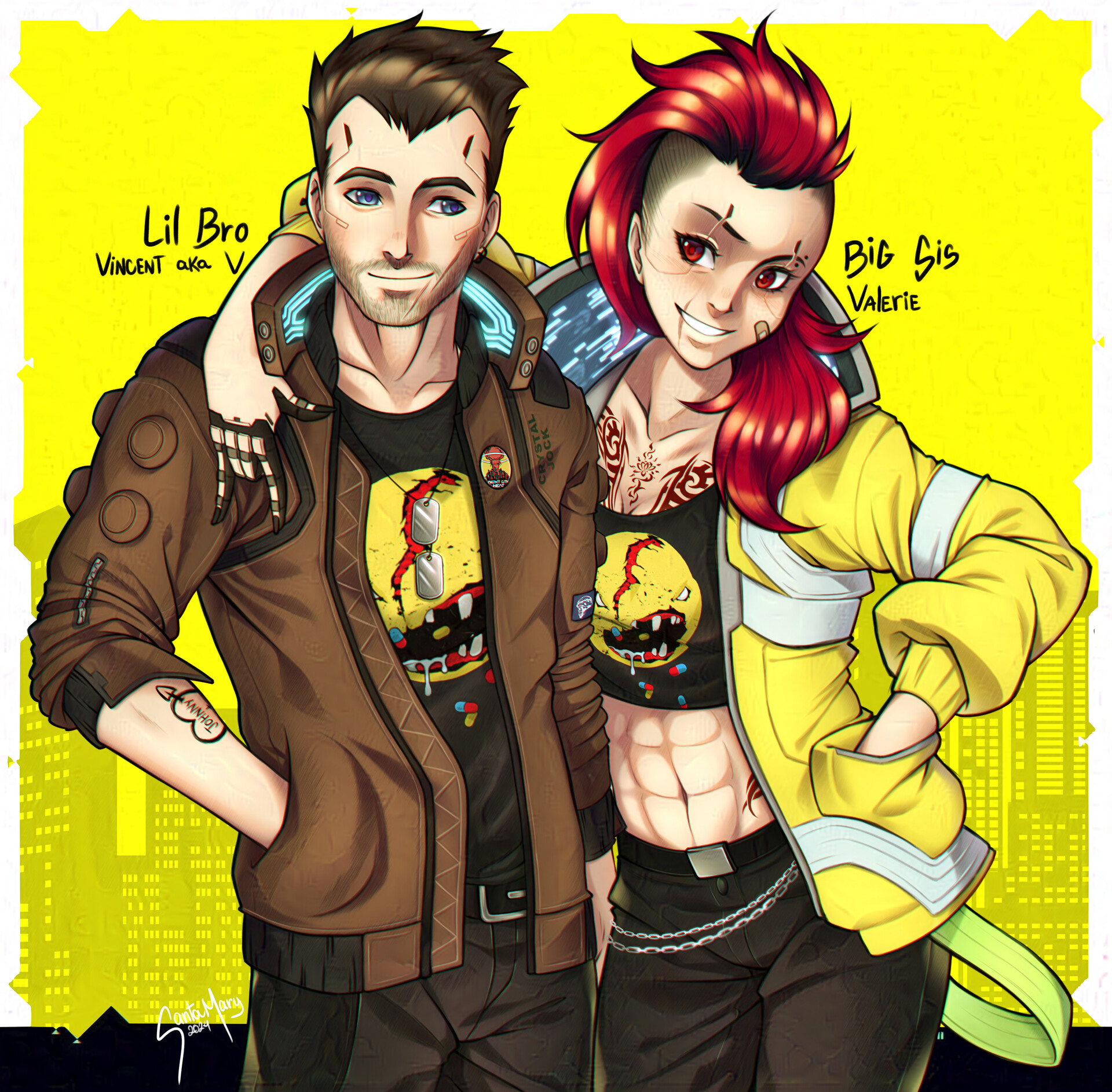 ArtStation - Cyberpunk 2077 V Siblings (fanart)