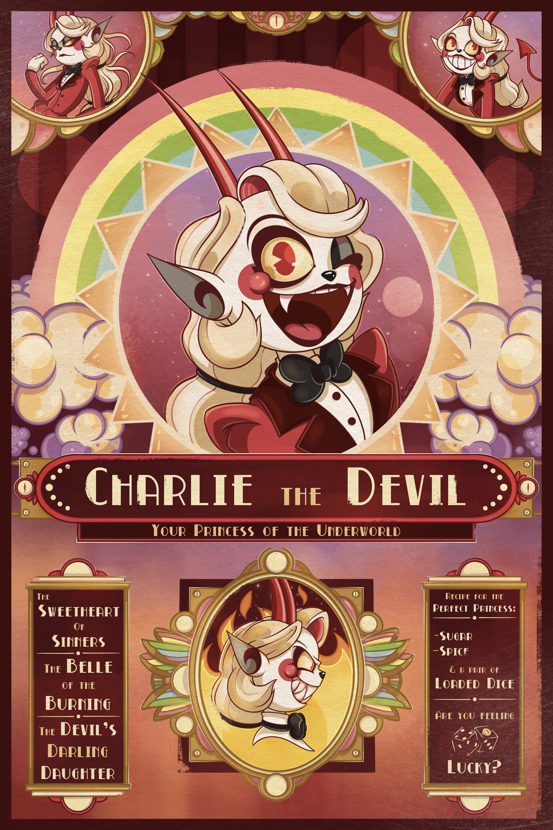 ArtStation - Commission Poster: Hazbin Hotel Cuphead Crossover