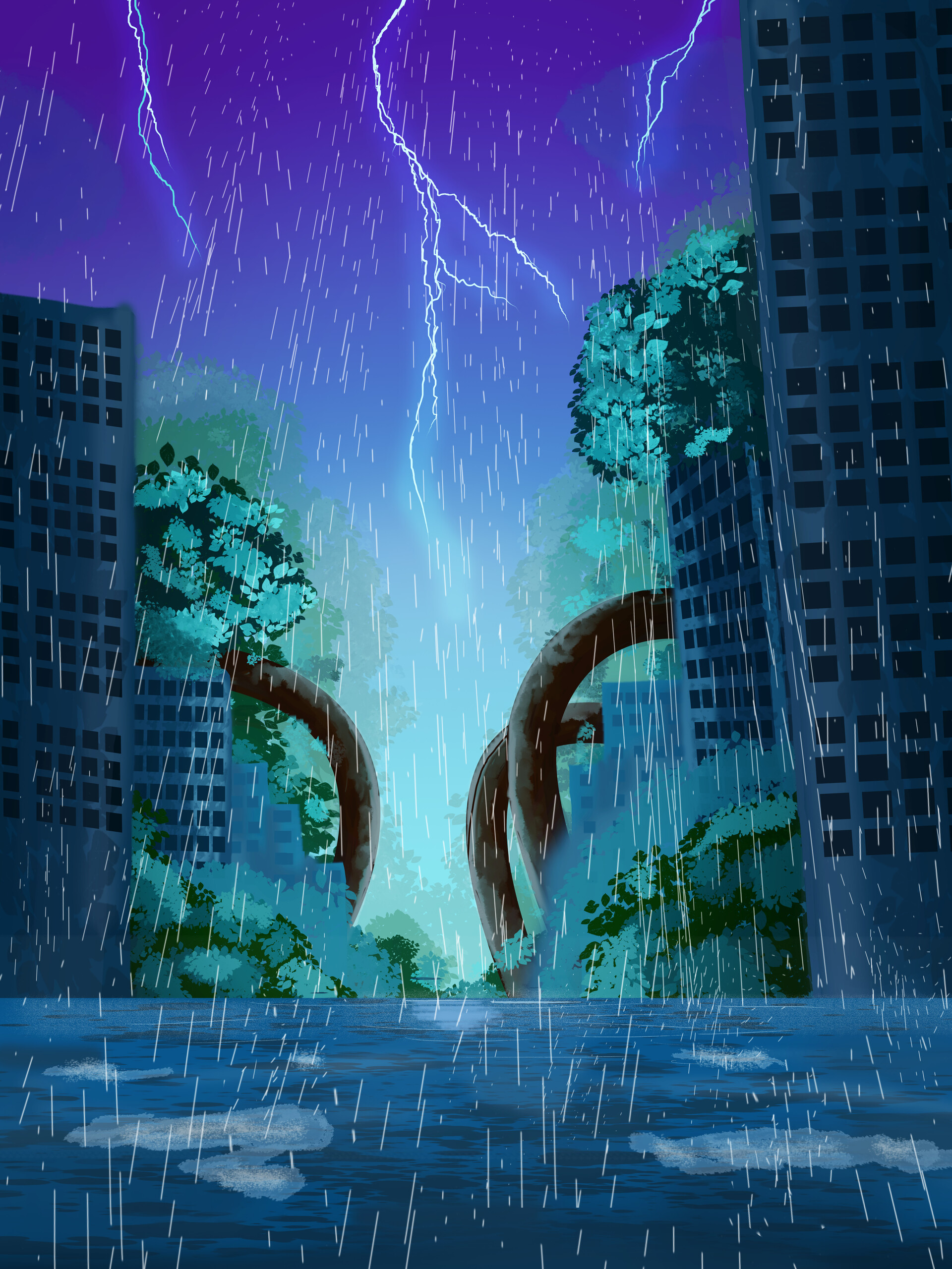 ArtStation - Rainy Background