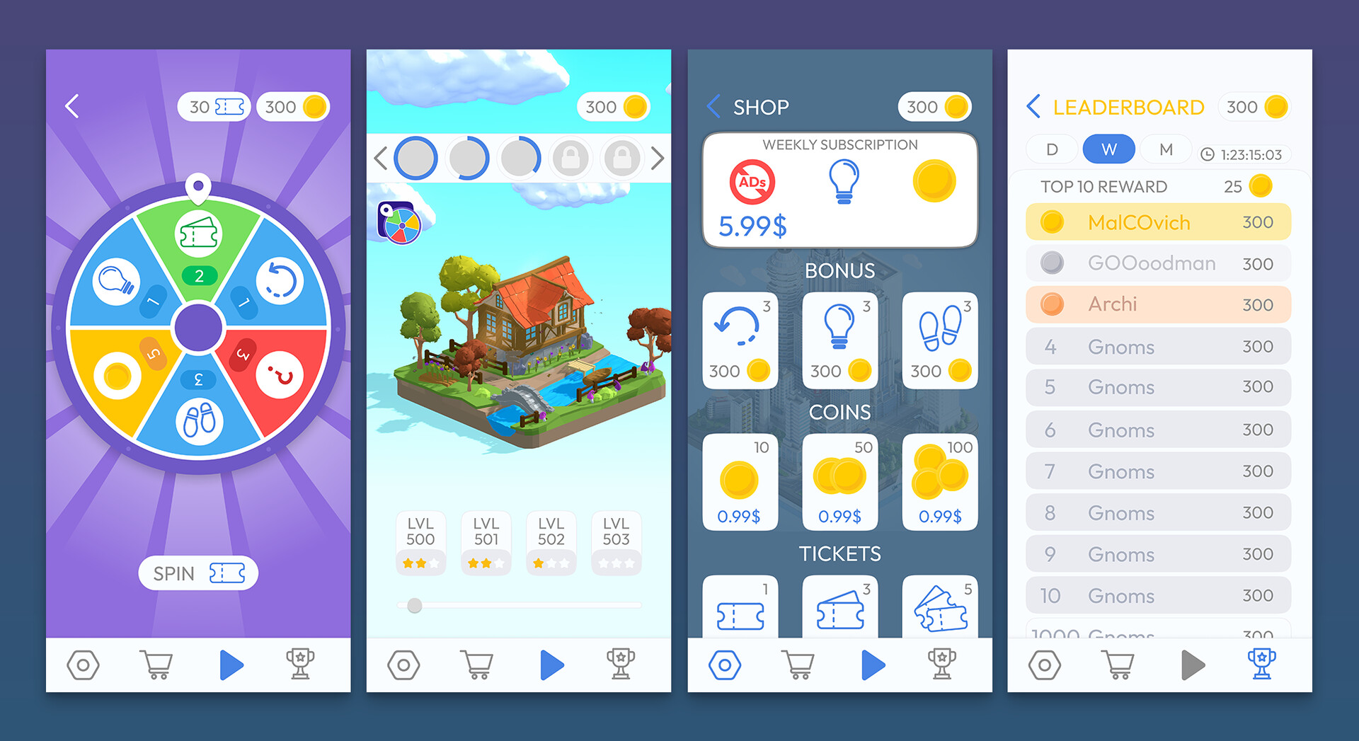 ArtStation - UI for hyper casual games