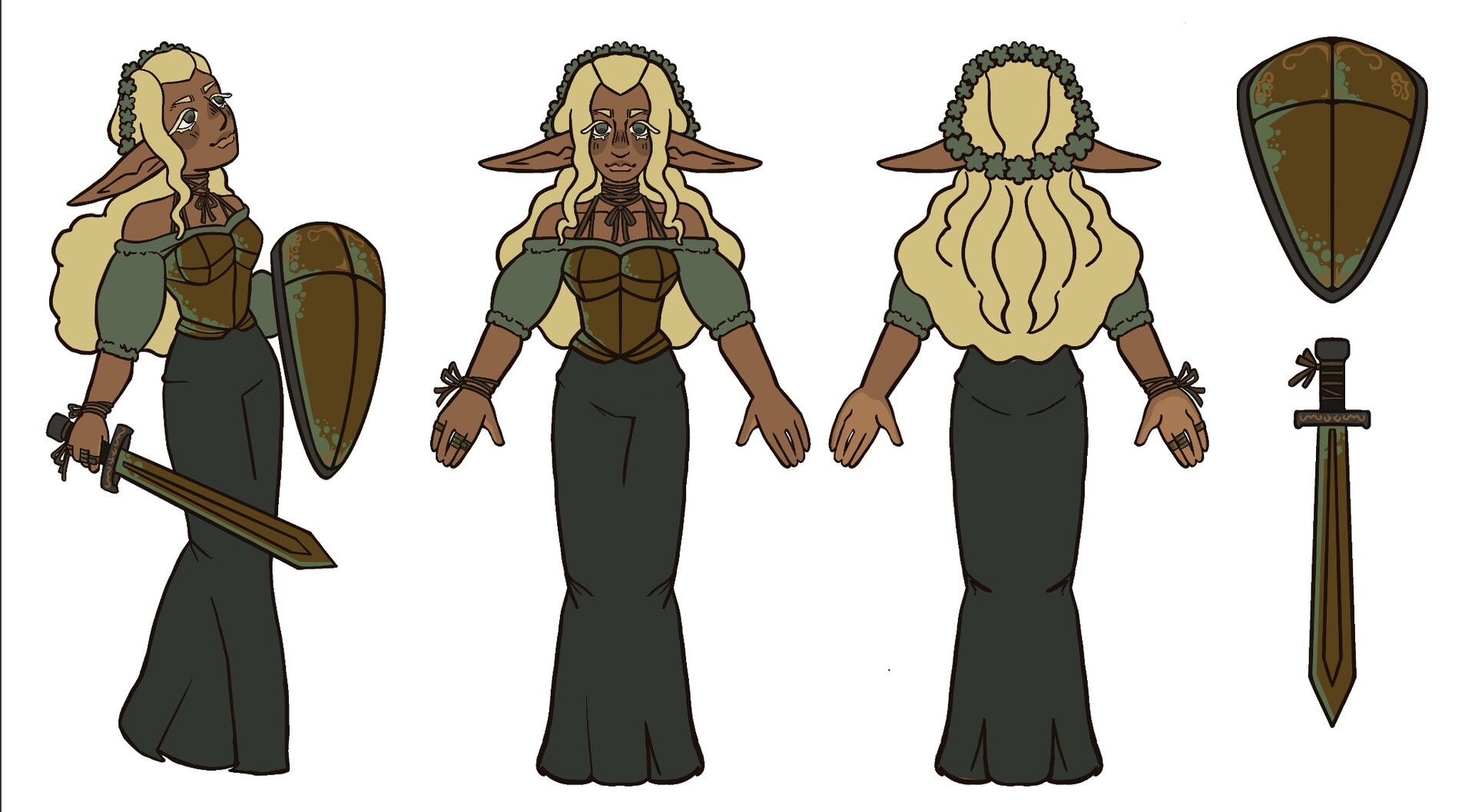 ArtStation - Anima elf lady progress - Character Design for Thesis