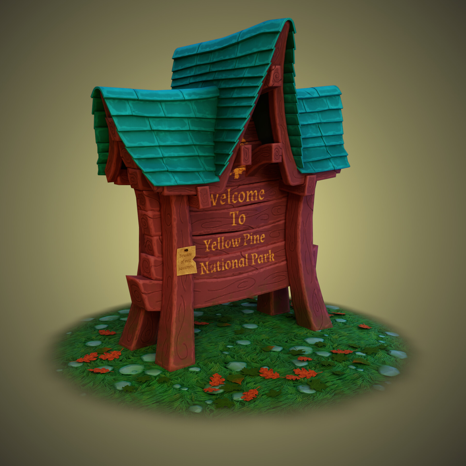 ArtStation - Stylized Welcome Sign
