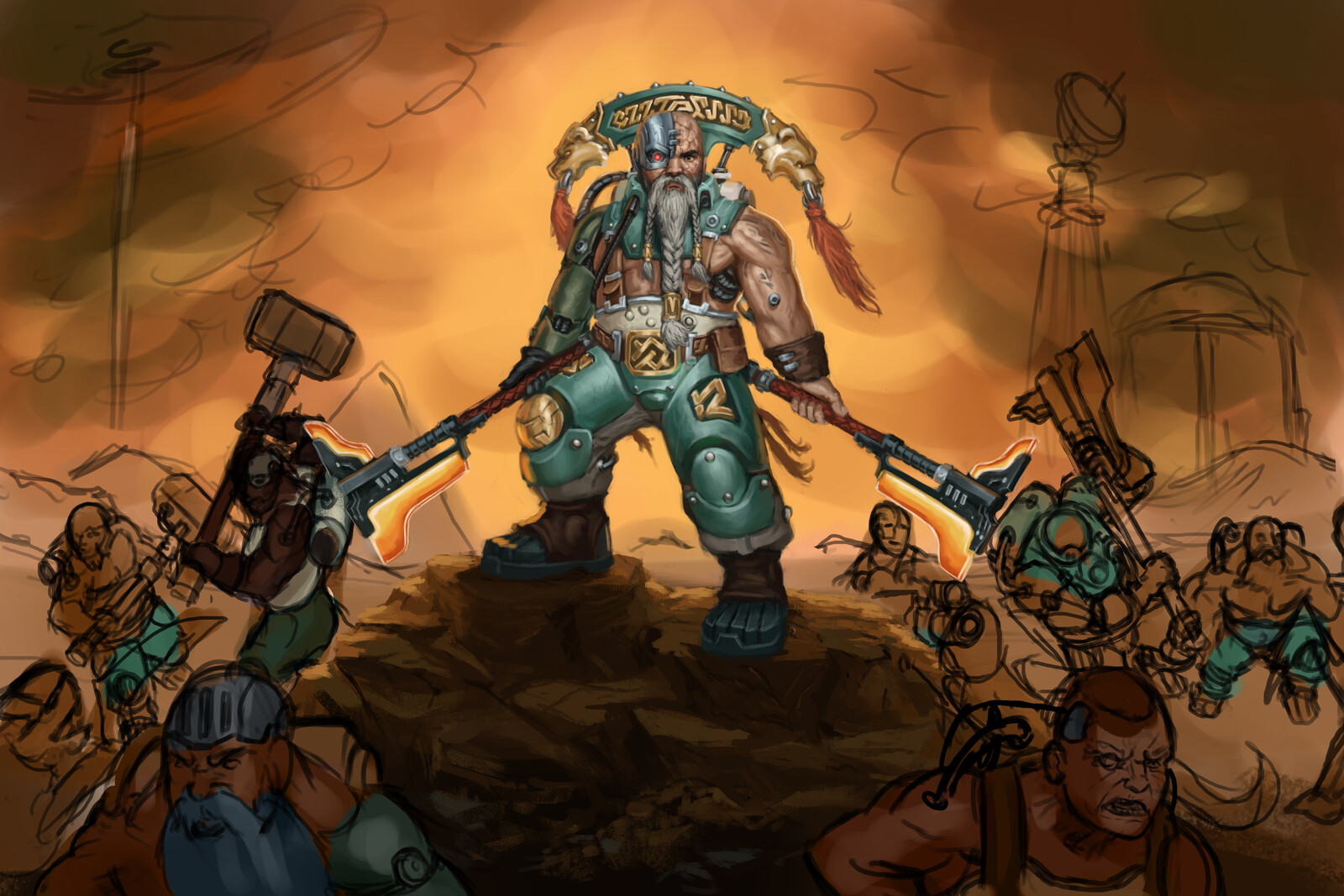 Brandon Chen - Leagues of Votann High Kahl 40k Fanart/Concept