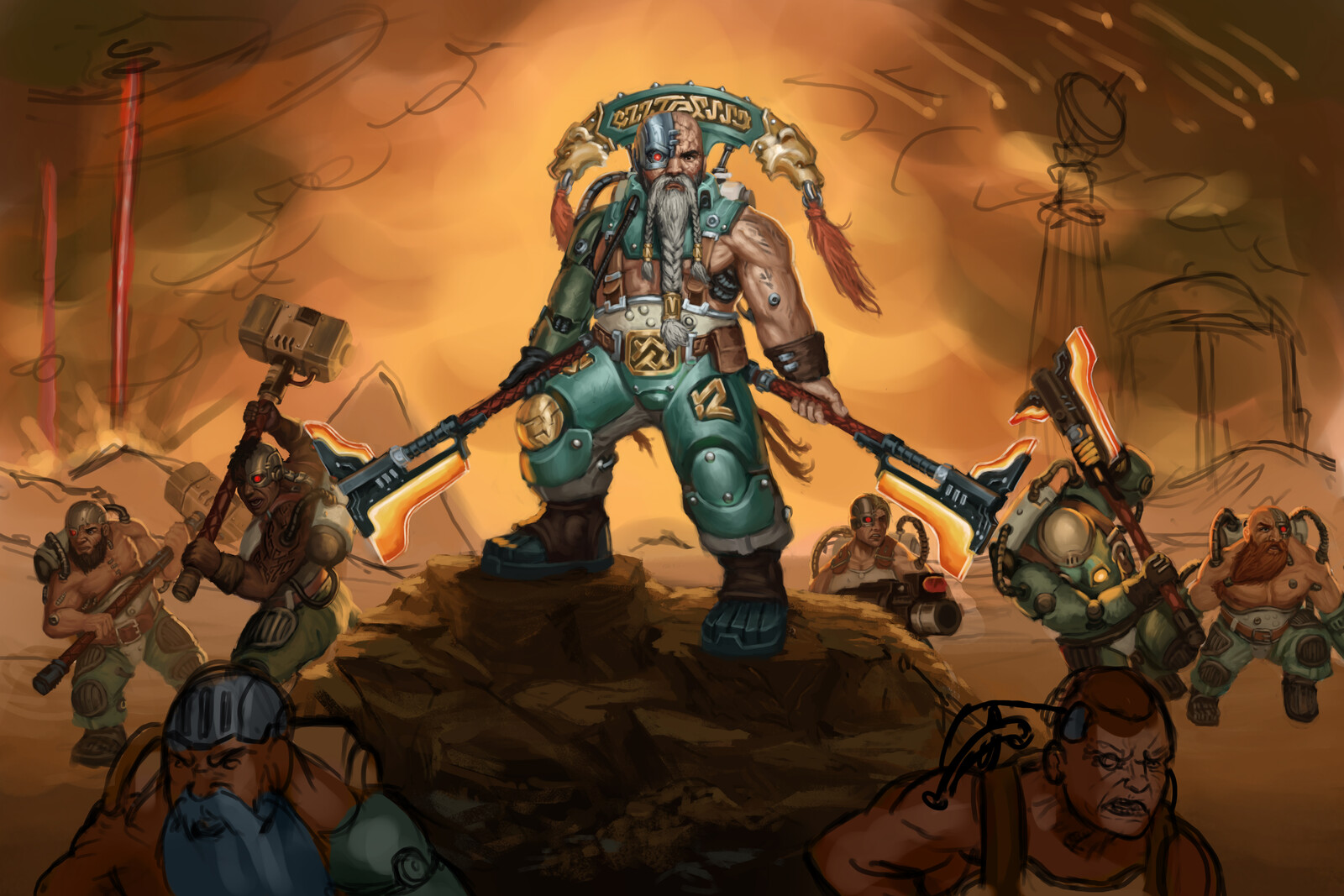 Brandon Chen - Leagues of Votann High Kahl 40k Fanart/Concept