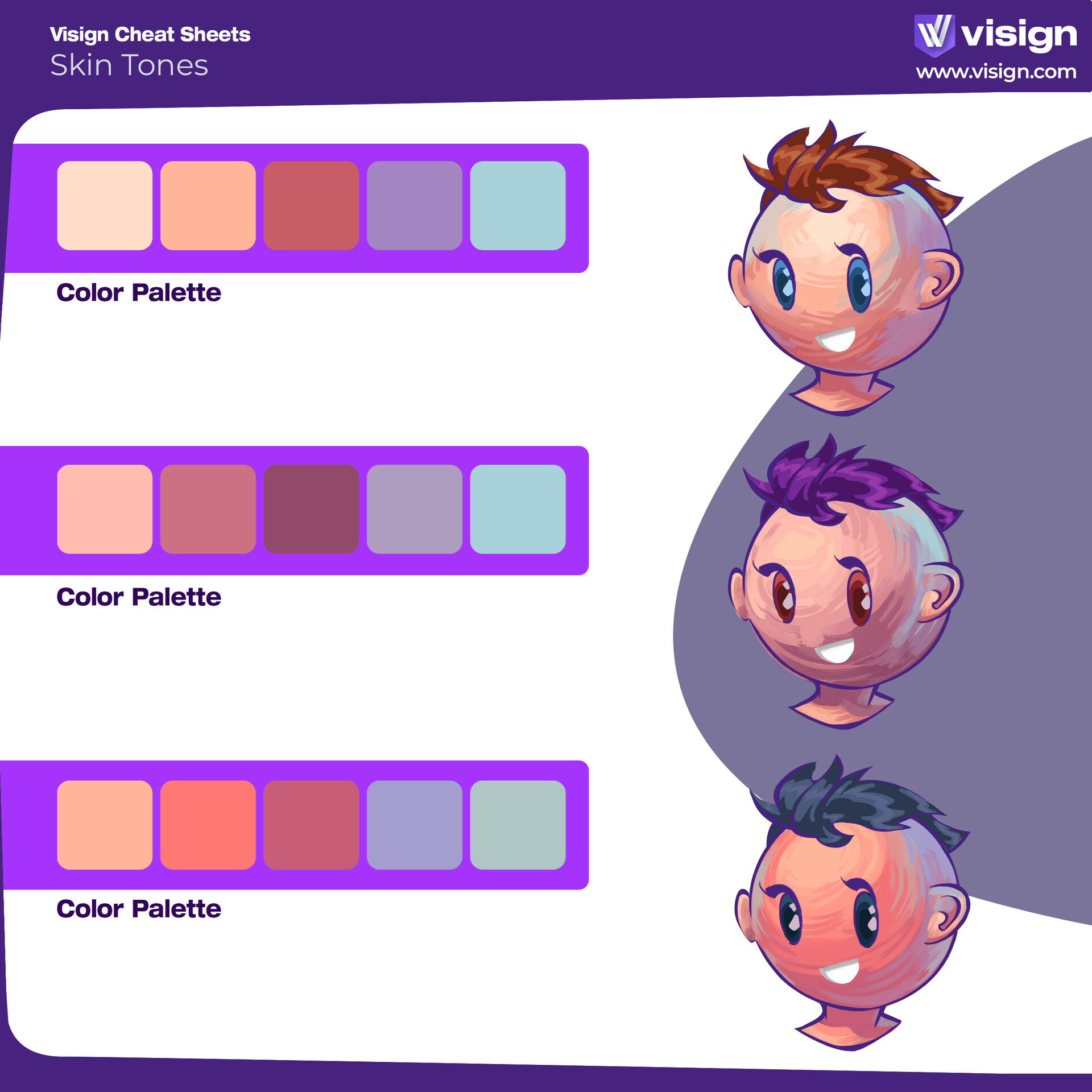 ArtStation - Visign Cheat Sheet: Skin Tones