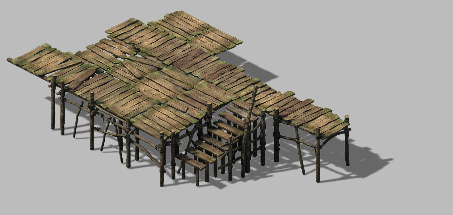 ArtStation - Pier - platform - wooden ladder 27
