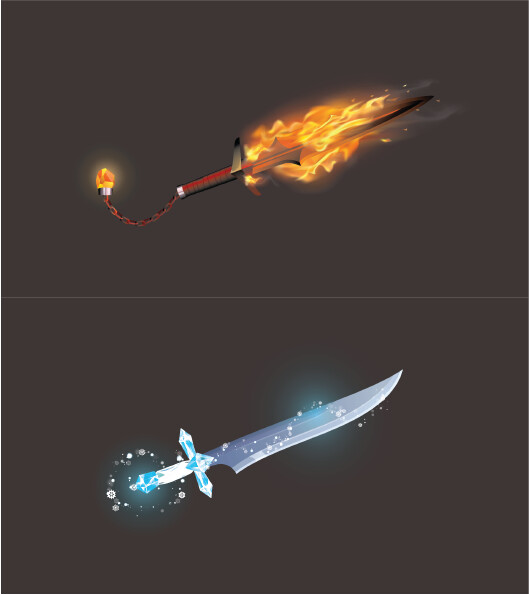 ArtStation - Fire and Ice Swords