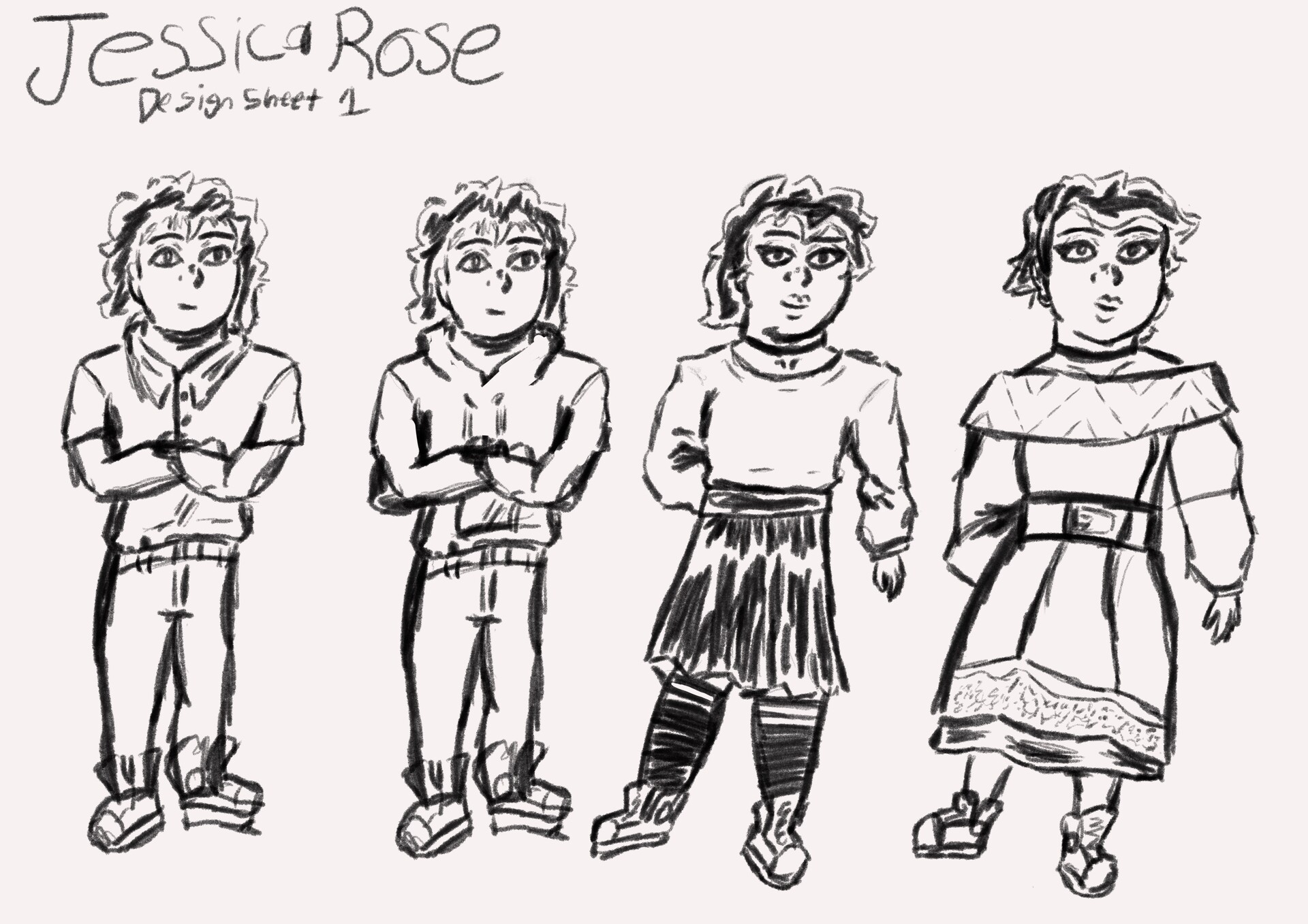 ArtStation - Jessica Rose / Sam Final Design Sheets