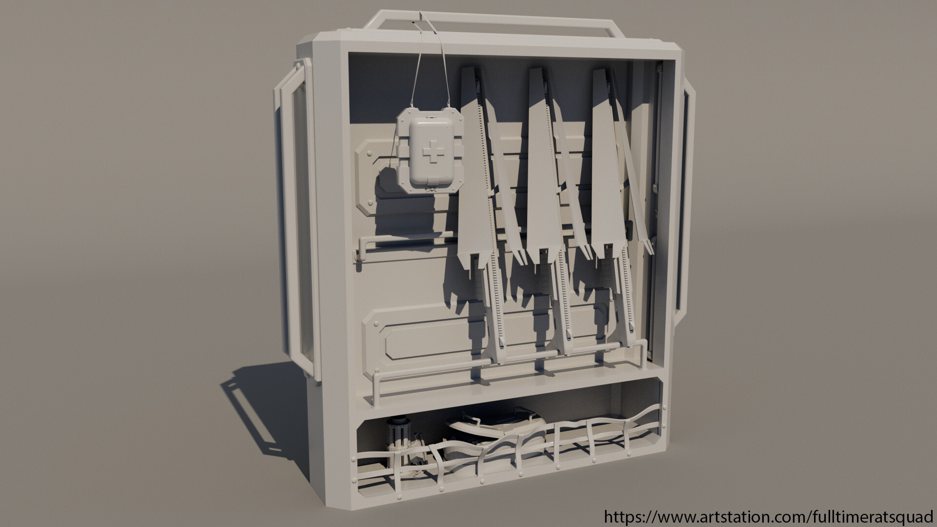ArtStation - Sci-Fi Weapon Rack Modeling Practice