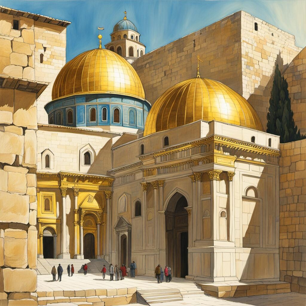 ArtStation - golden dome buildings in an ancient city