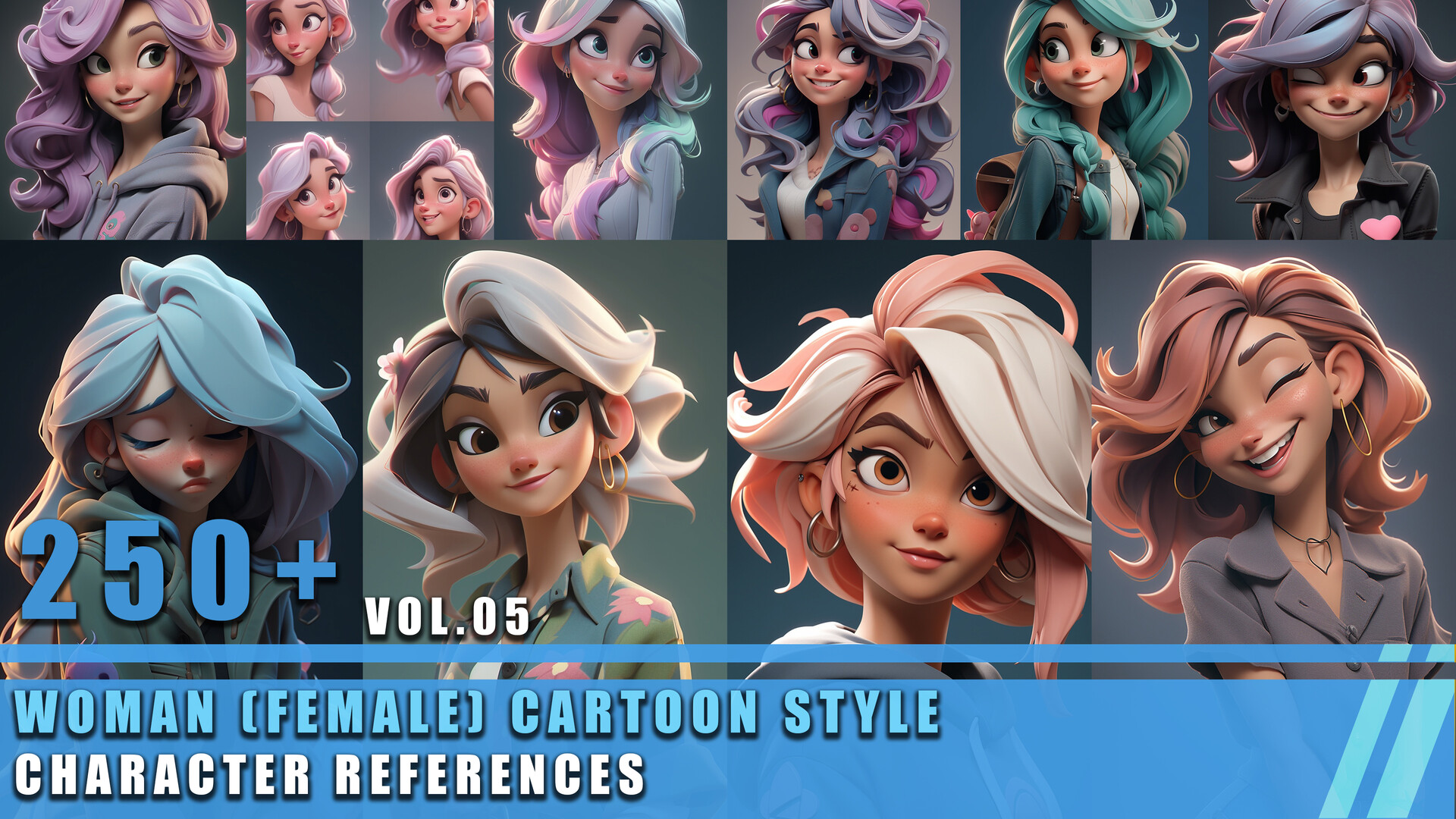 WaterLaw's Studio - 250+ Woman Female Cartoon Style - Character ...