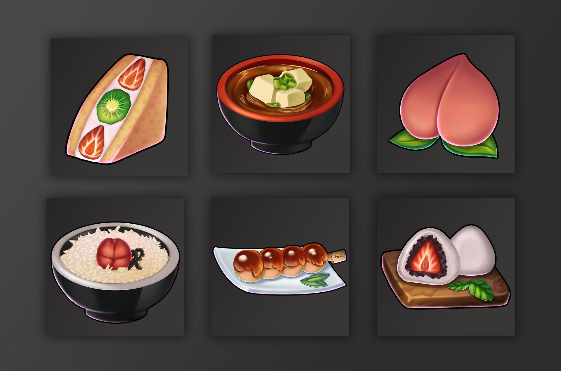 ArtStation - Japanese food game icons