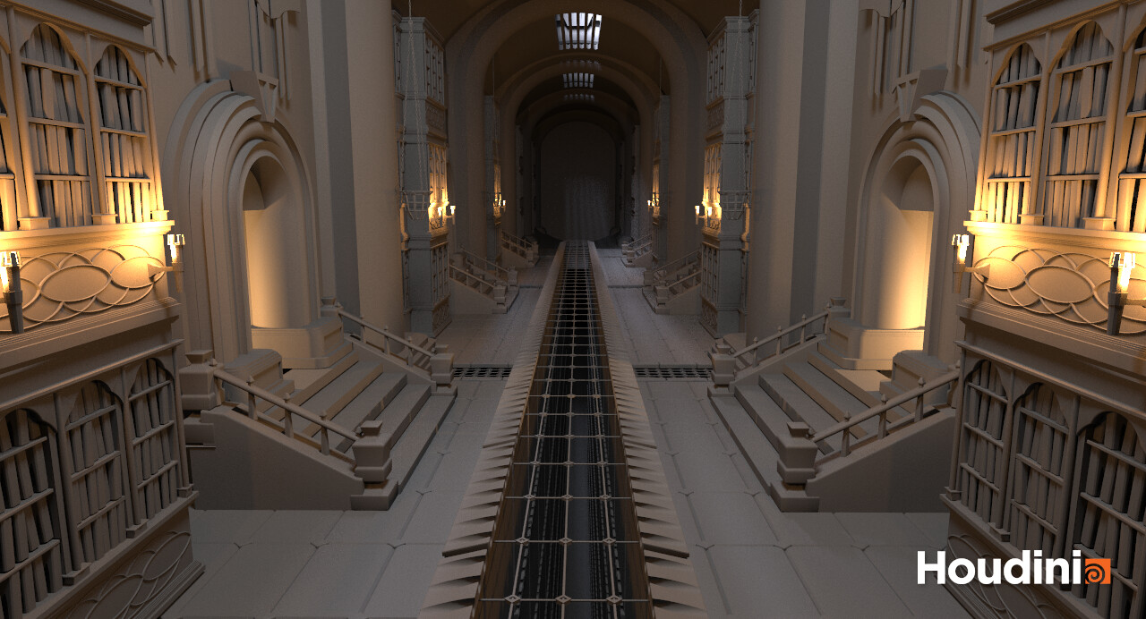 ArtStation - Procedural Library Environment - Houdini