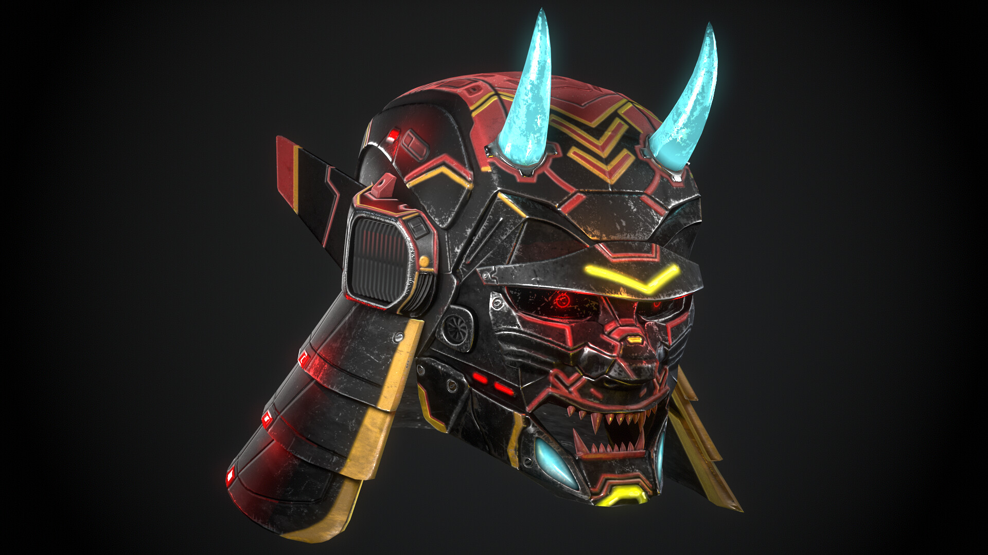 ArtStation - Sci-Fi samurai helmet