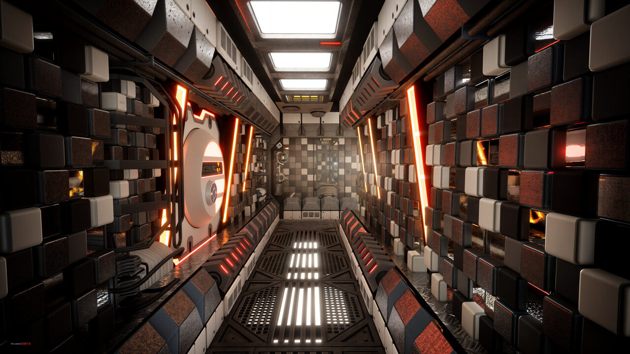 ArtStation - Sci-fi hallway