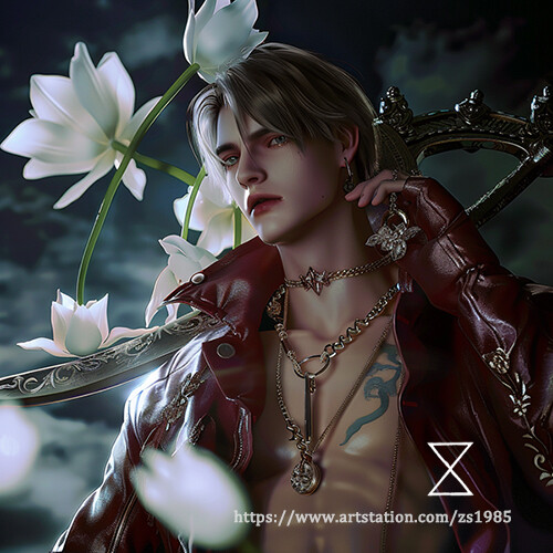 ArtStation - 鬼泣同人图（3D）by ruoxin zhang