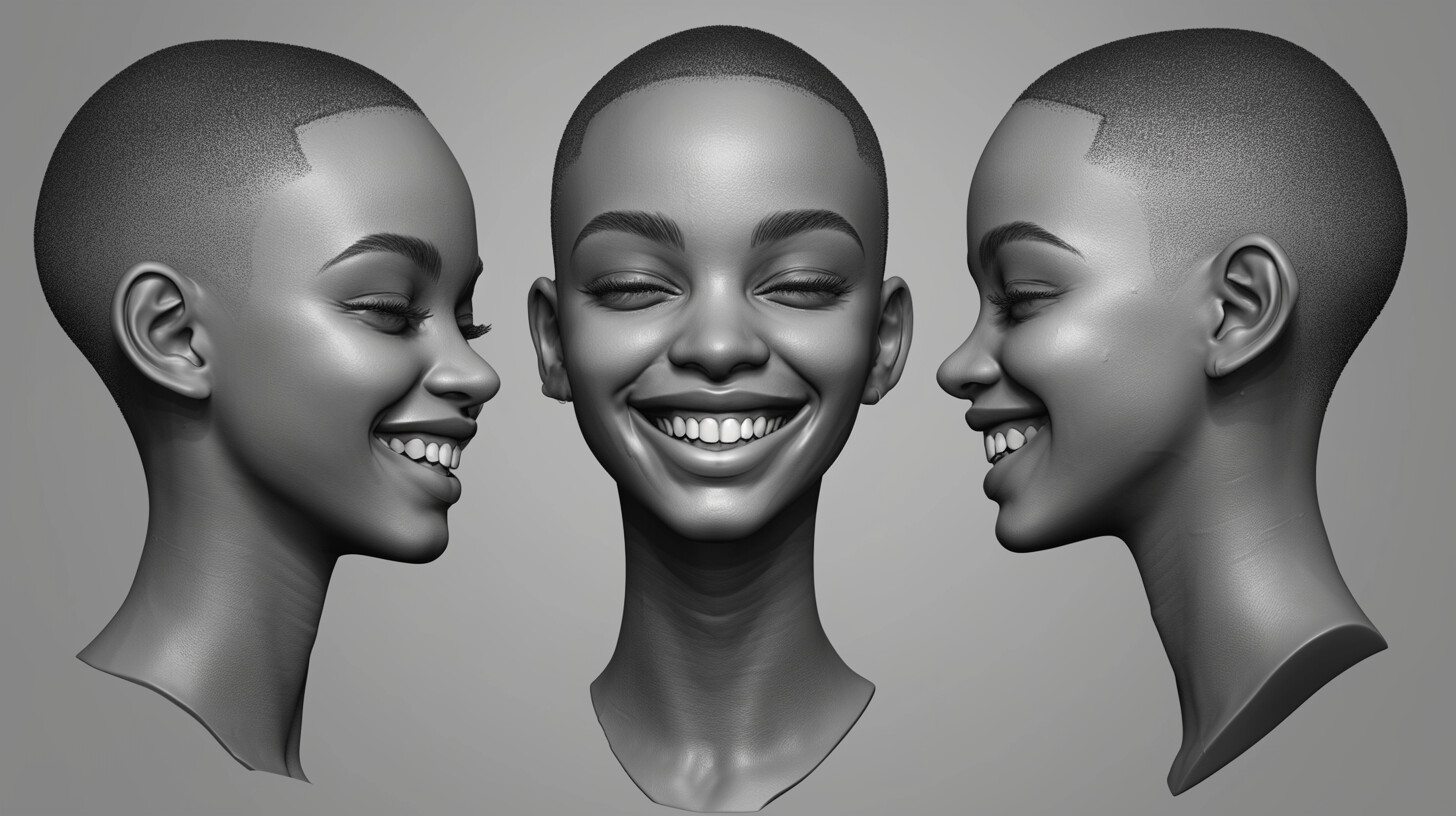 3D Head Sculpt References in 4K - Tika Art - +300 Emotional Female Head ...