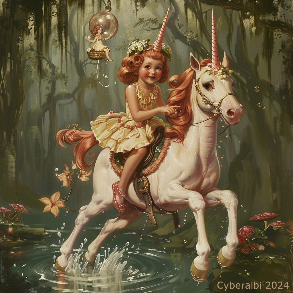 ArtStation - Unicorn girl riding her unicorn pony