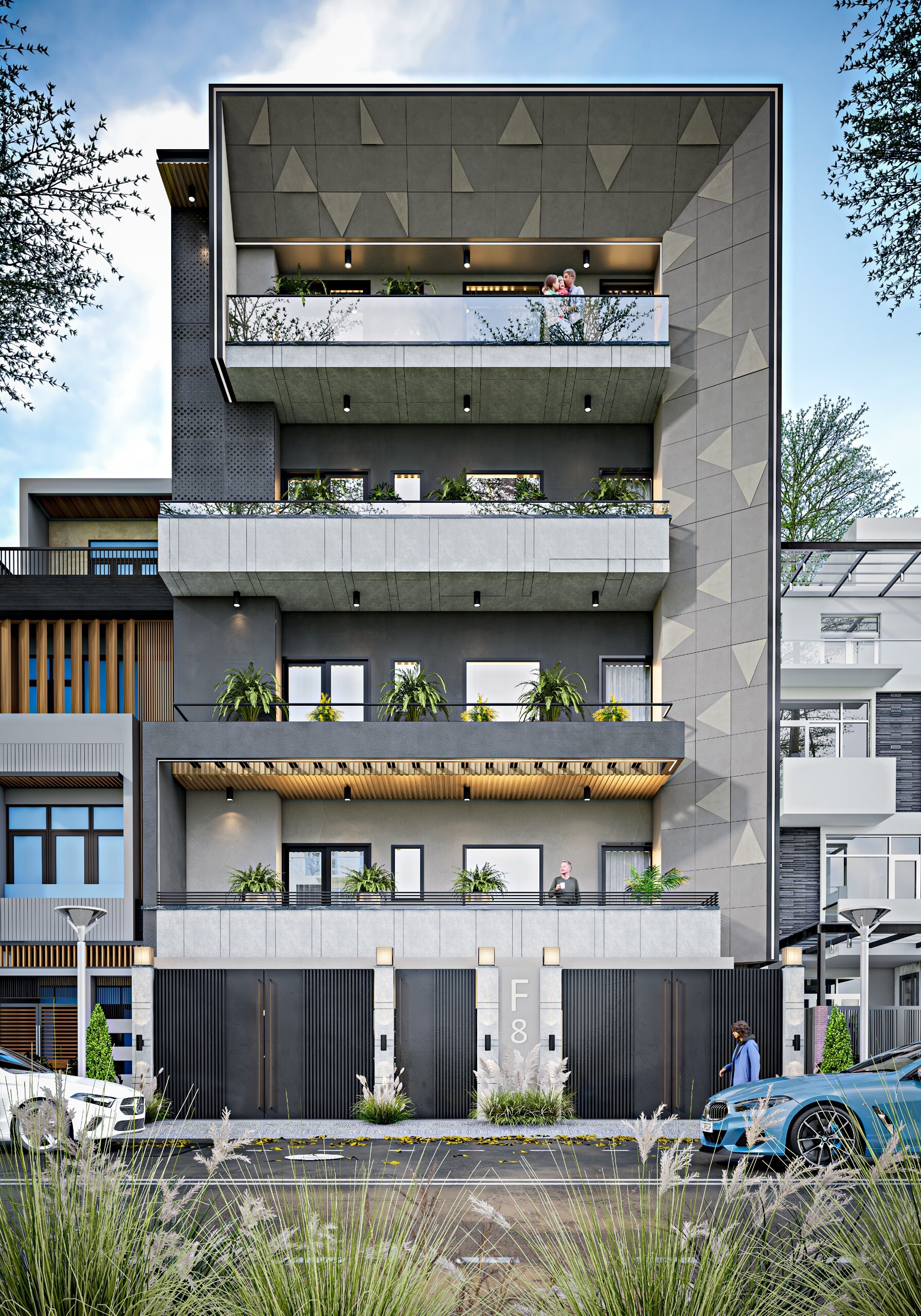 ArtStation - Facade Modeling for F8 bali Nagar Delhi