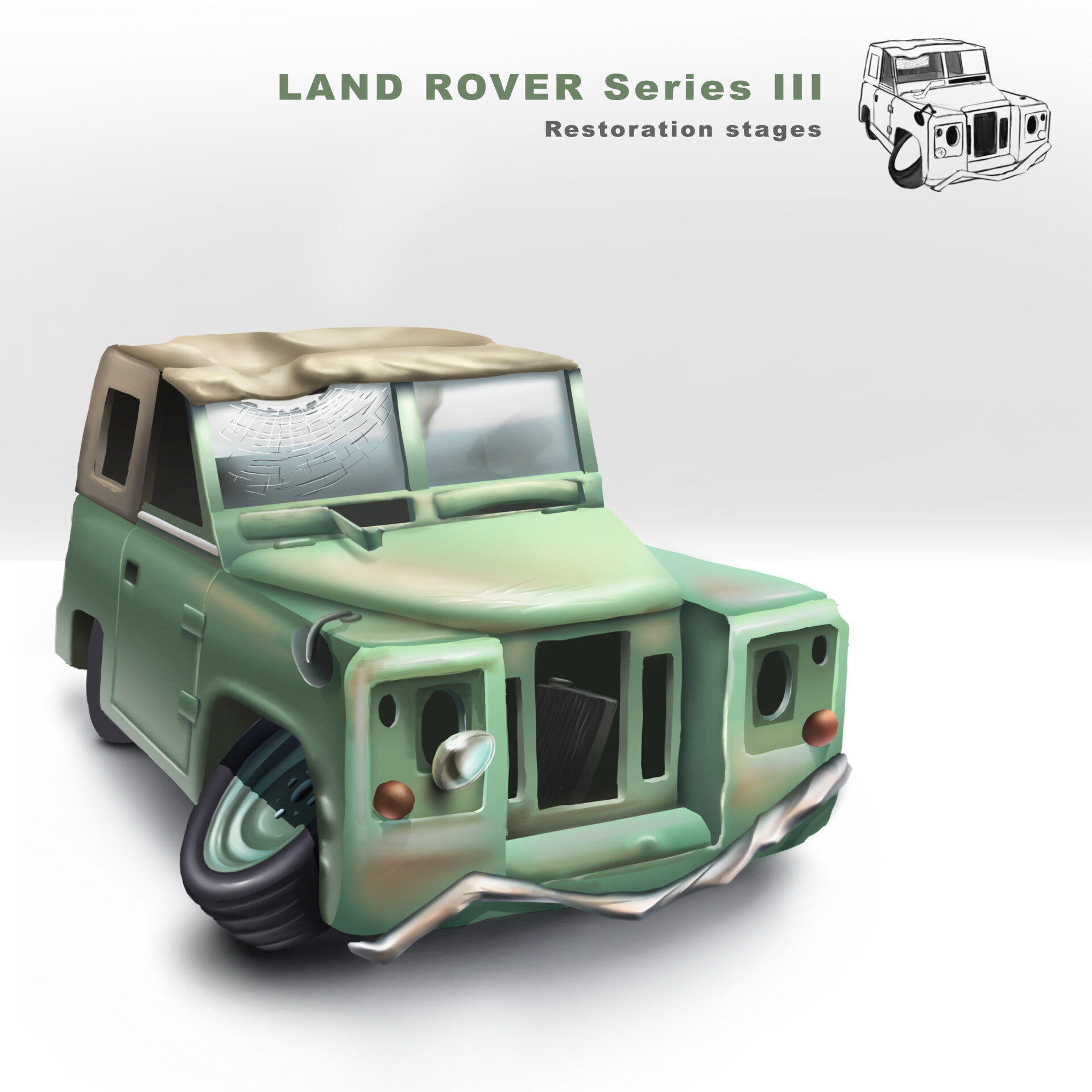 ArtStation - Land Rover restoration